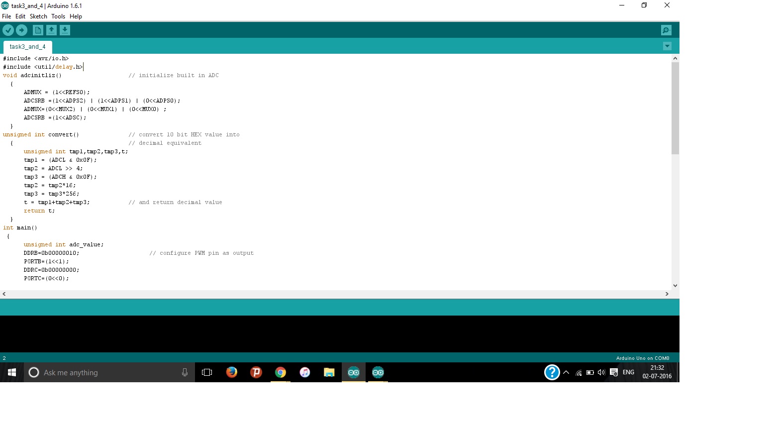 Controlling Printing Of Adc Values From Ldr In Serial Monitor Using ...